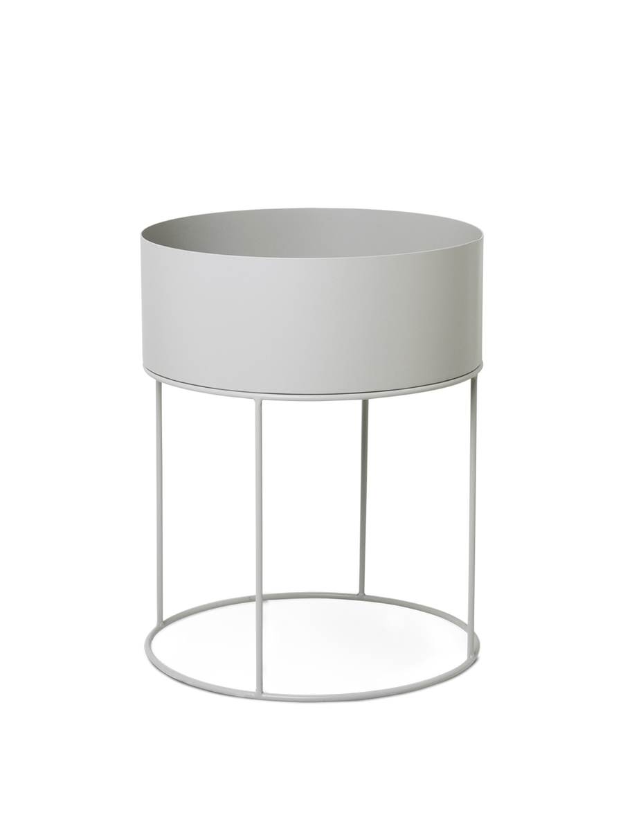Plant Box | Elegant rund Plant Box i ljusgrå | Ferm Living